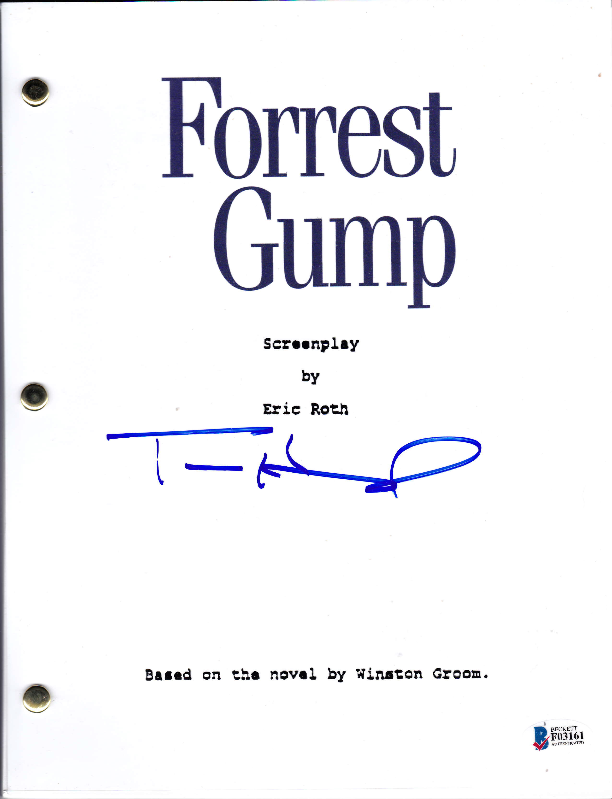 Tom Hanks signed Forrest Gump movie script - Fanboy Expo Store