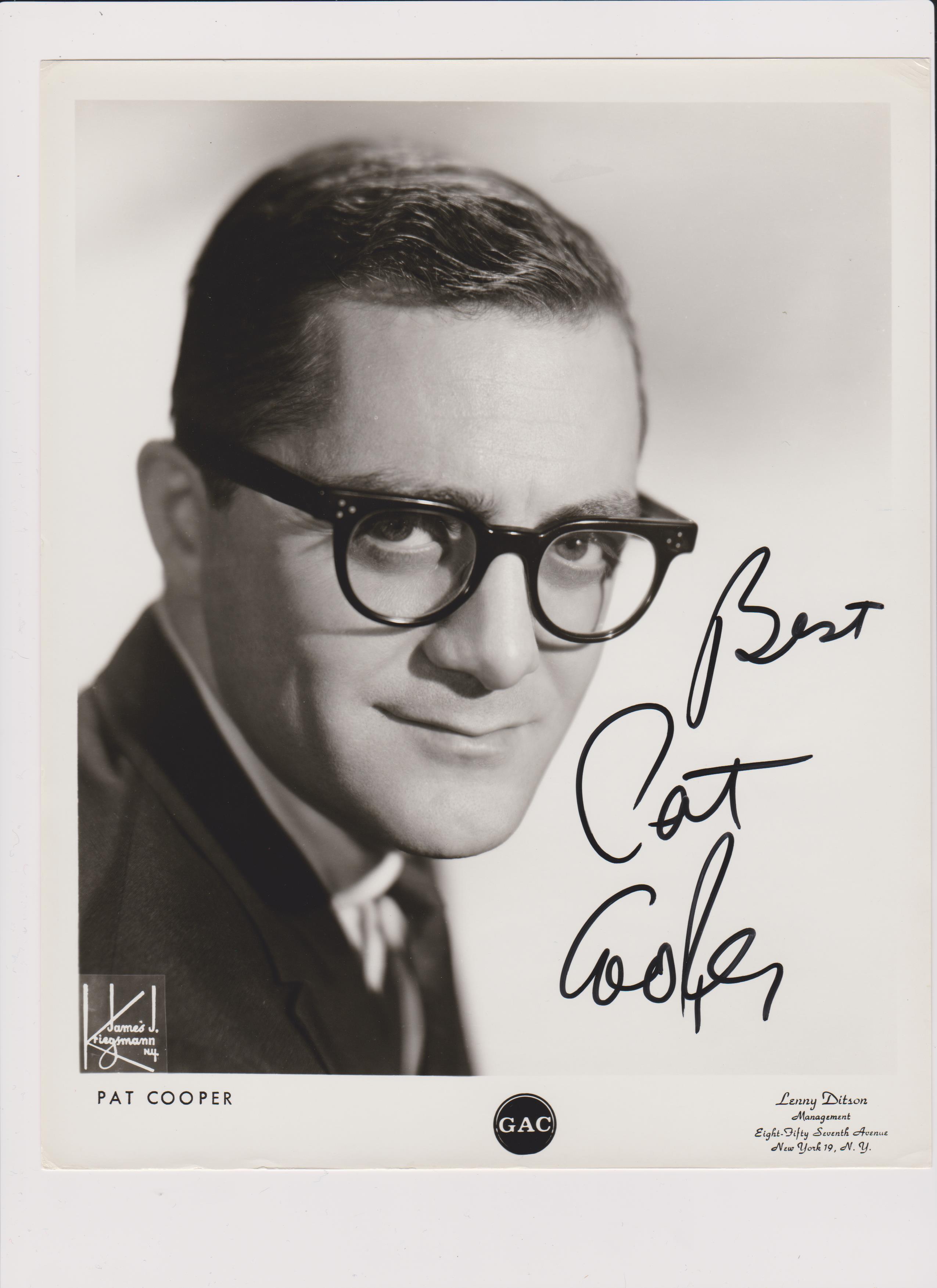 Comedian Pat Cooper signed 8x10 promo from Jackie Gleason show - Fanboy ...