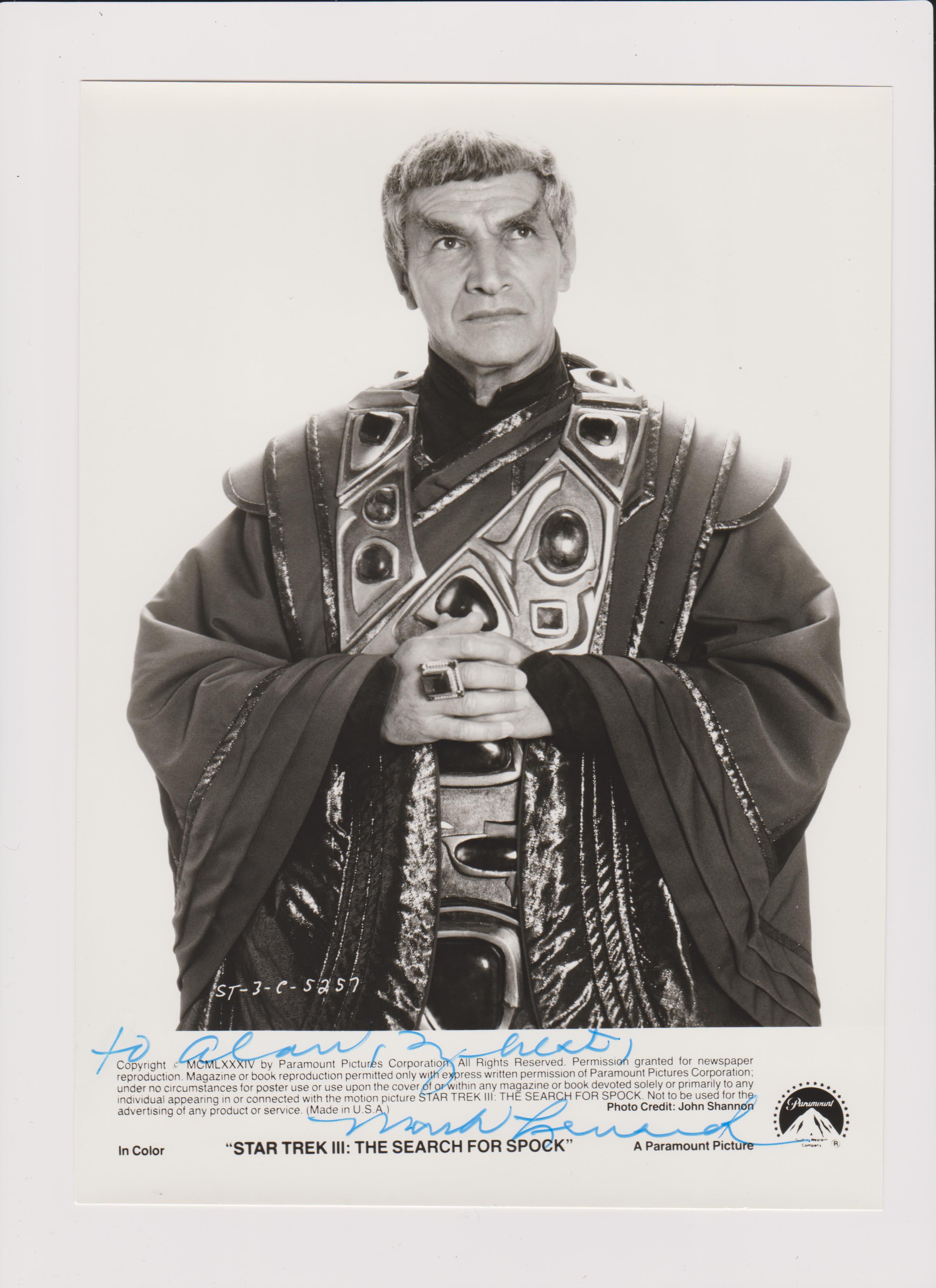 Mark Lenard Star Trek signed 8x10 photo - Fanboy Expo Store