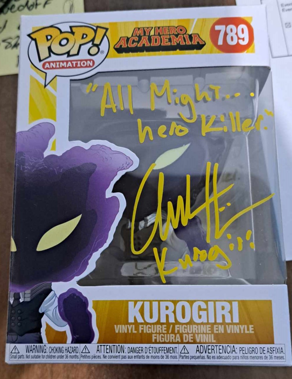 Chuck Huber My Hero Academia signed Kurogiri with inscription - Fanboy ...