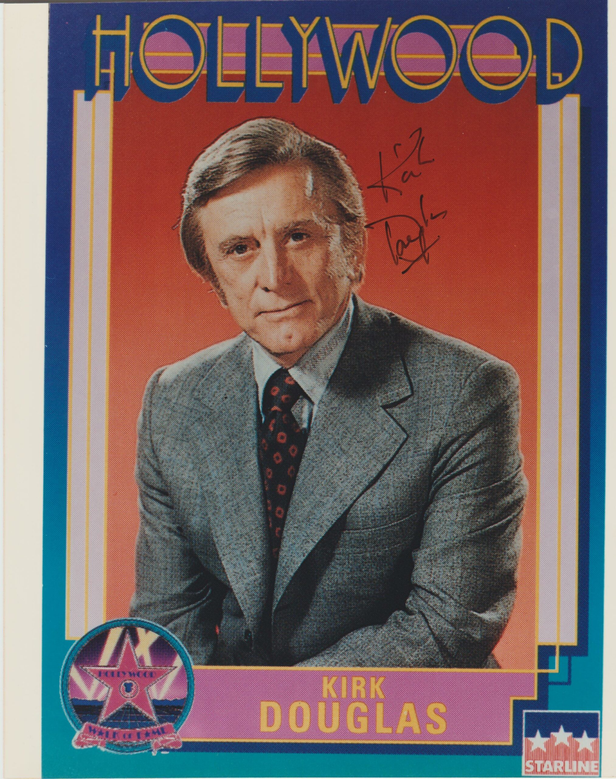 Kirk Douglas signed Hollywood Walk of Fame print - Fanboy Expo Store