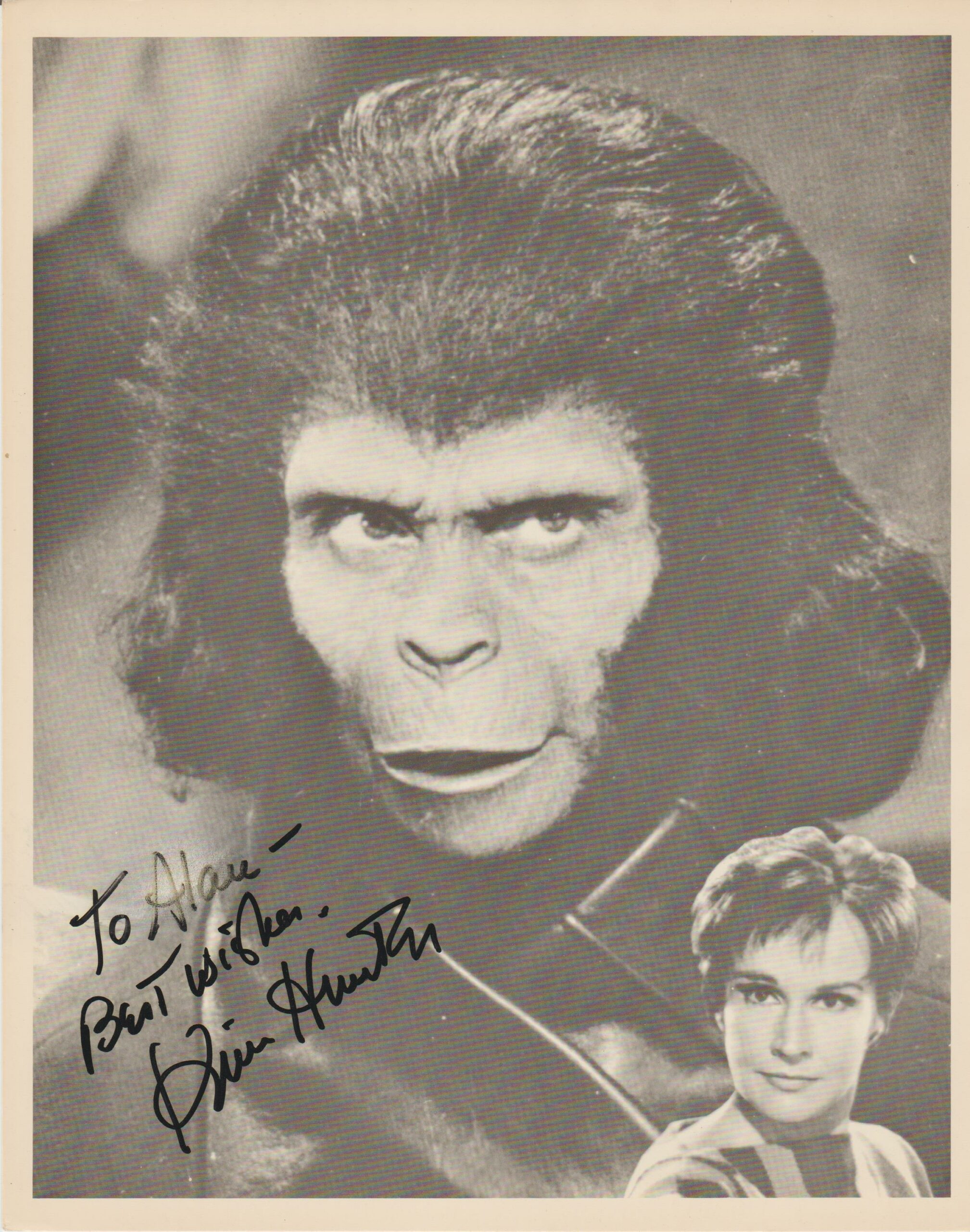 Kim Hunter Planet of the Apes signed promo "To Alan" - Fanboy Expo Store